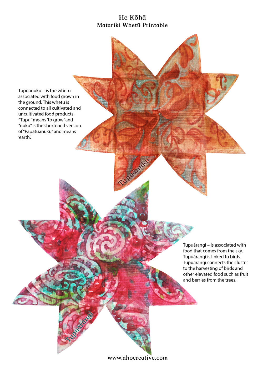 Free Aho Matariki Printable – Aho Creative